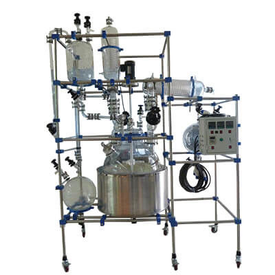 Single Layer Glass Reactor 1L 2L 3L Glass & Stainless Steel Reactor