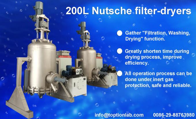 200L Nutsche Filter Dryers TOPTION Nutsche Filtration Drying